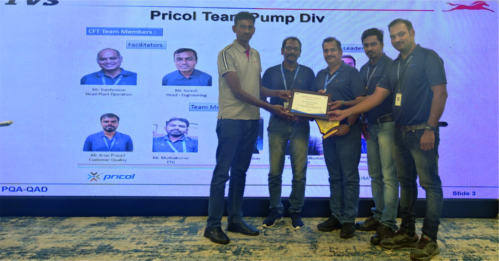 Best Reliability Cluster 2024 award from TVS Motors - Pricol